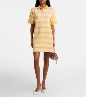Prada Striped Cotton Pique Polo Dress