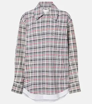 Victoria Beckham Checked Oversized Cotton And Wool Jacket