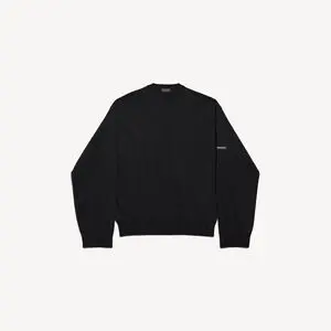 Balenciaga Classic Cashmere Knit Crewneck Sweater - Black