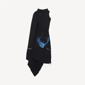 Balenciaga Lips Draped Midi Dress