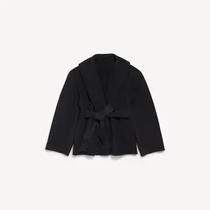 Balenciaga Double Face Wool Wrap Coat - Black