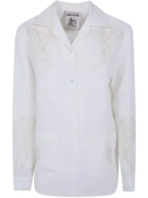 SEMICOUTURE Embroidered Linen Blend Jacket