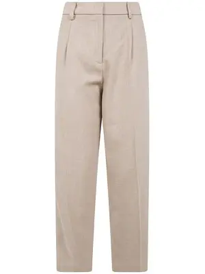 DRHOPE Elastic Waist Trousers - Beige