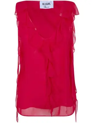 BLUGIRL Georgette Blouse - Red