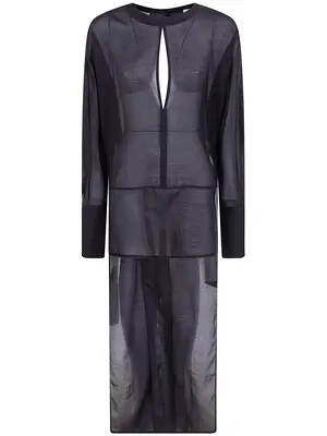 DARKPARK Marine Keyhole Neckline Voile Shirt