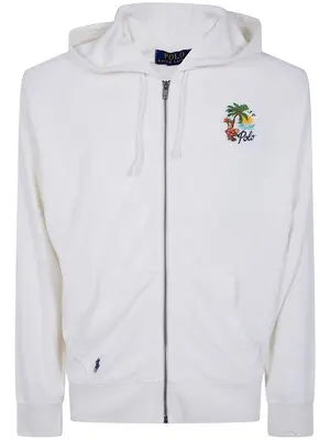 Polo Ralph Lauren Hooded Full Zip Sweatshirt - White