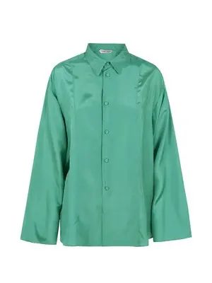 Alberta Ferretti Oversized Silk Shirt - Green