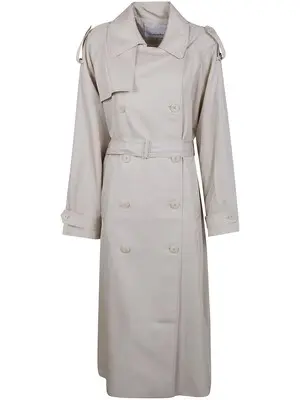 THE FRANKIE SHOP Veyron Fluid Twill Trench Coat - Beige