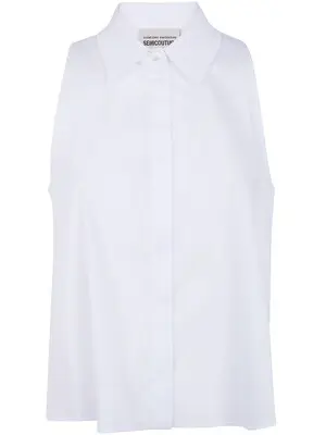 SEMICOUTURE Popeline Cotton Mini Top - White