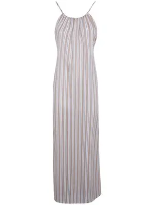 SEMICOUTURE Stripe Midi Dress - Beige