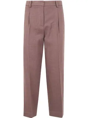 DRHOPE Elastic Waist Trousers - Brown