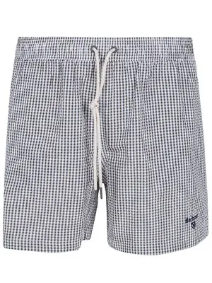 Barbour Gingham Seersucker Swim Shorts - Green