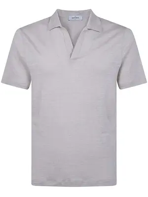 GRAN SASSO Logo Print Short Sleeves Skipper Polo Shirt - Beige