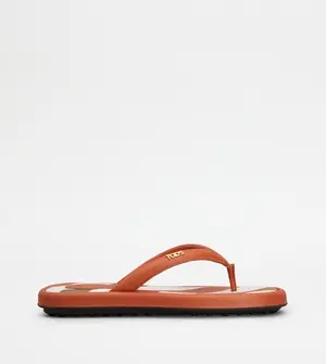 TOD'S Leather Thong Sandals - Orange