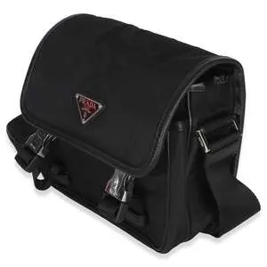 Prada Re-nylon Saffiano Double Buckle Messenger Bag