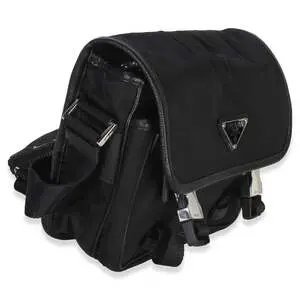 Prada Re-nylon Saffiano Double Buckle Messenger Bag