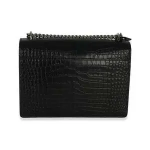 Saint Laurent Croc Embossed Calfskin Monogram Sunset Bag