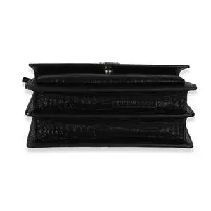 Saint Laurent Croc Embossed Calfskin Monogram Sunset Bag