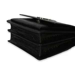 Saint Laurent Croc Embossed Calfskin Monogram Sunset Bag