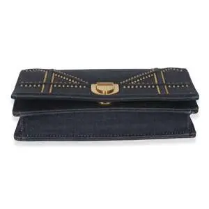 Dior Denim Studded Wallet On Chain
