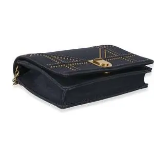 Dior Denim Studded Wallet On Chain