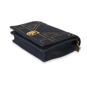 Dior Denim Studded Wallet On Chain