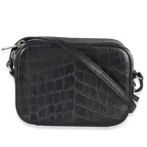 Saint Laurent Calfskin Camera Bag Crocodile Embossed