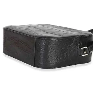 Saint Laurent Calfskin Camera Bag Crocodile Embossed