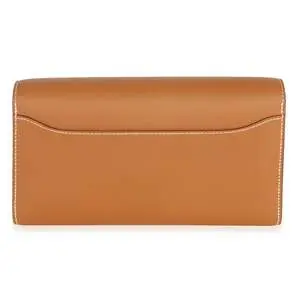 Hermès Gold-tone Constance Long Wallet To Go - Brown