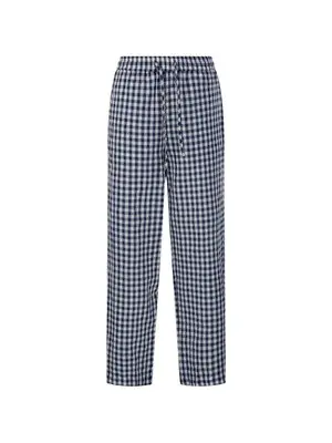 DUNST Checked Pajama Trousers - Blue