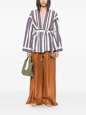 FORTE_FORTE Striped Kimono Jacket - Blue