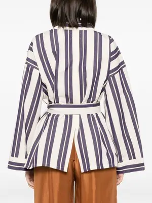 FORTE_FORTE Striped Kimono Jacket - Blue