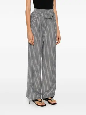WHITE SAND Linen Blend Trousers - Grey