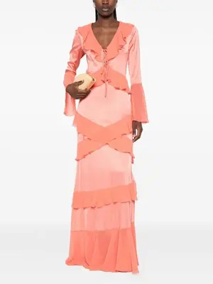 LES FILLES D'EVA Long Ruffled Dress - Red