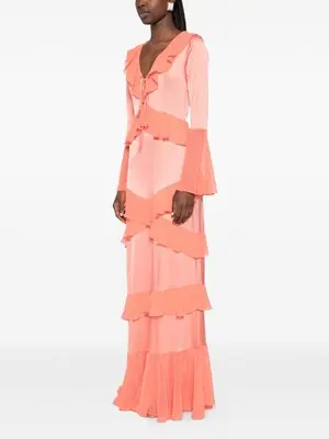 LES FILLES D'EVA Long Ruffled Dress - Red