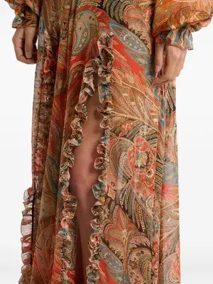 Etro Printed Long Skirt - Orange