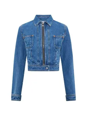 MARINE SERRE Denim Cotton Jacket - Sky Blue