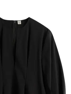 TOTEME Balloon Sleeve Cotton Dress - Black