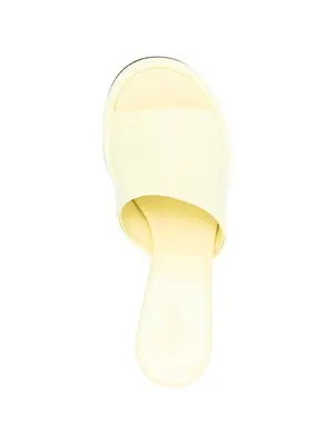 SERGIO ROSSI Leather Mules - Yellow