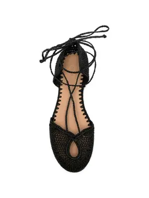 ODISSI Lima Raffia Espadrilles - Black