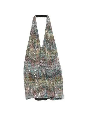 Missoni Embellished Halterneck Mini Dress - Brown