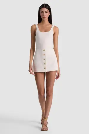Alice + Olivia Rubi Sateen Mini Skirt - White