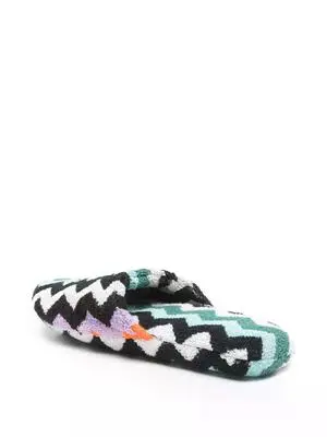 Missoni Zigzag Pattern Terrycloth Slippers - Green