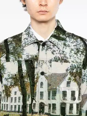 Junya Watanabe Graphic-embroidered Distressed Jacket