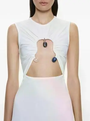 Christopher Esber Hiero Crystal Dress - White