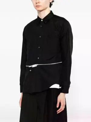 Comme Des Garçons Zip-detail Cotton Shirt