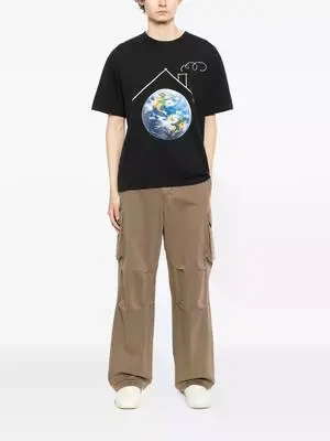 MELT Graphic-print Round Neck T-shirt - Black