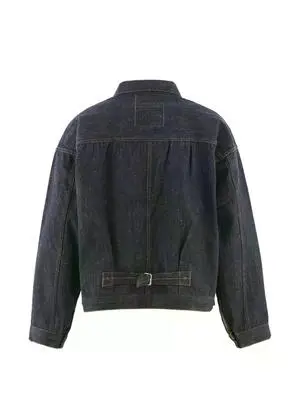 SAINT MXXXXXX Pleated Cinch-strap Denim Jacket