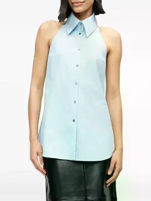 Karl Lagerfeld Halter-neck Poplin Blouse