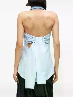 Karl Lagerfeld Halter-neck Poplin Blouse